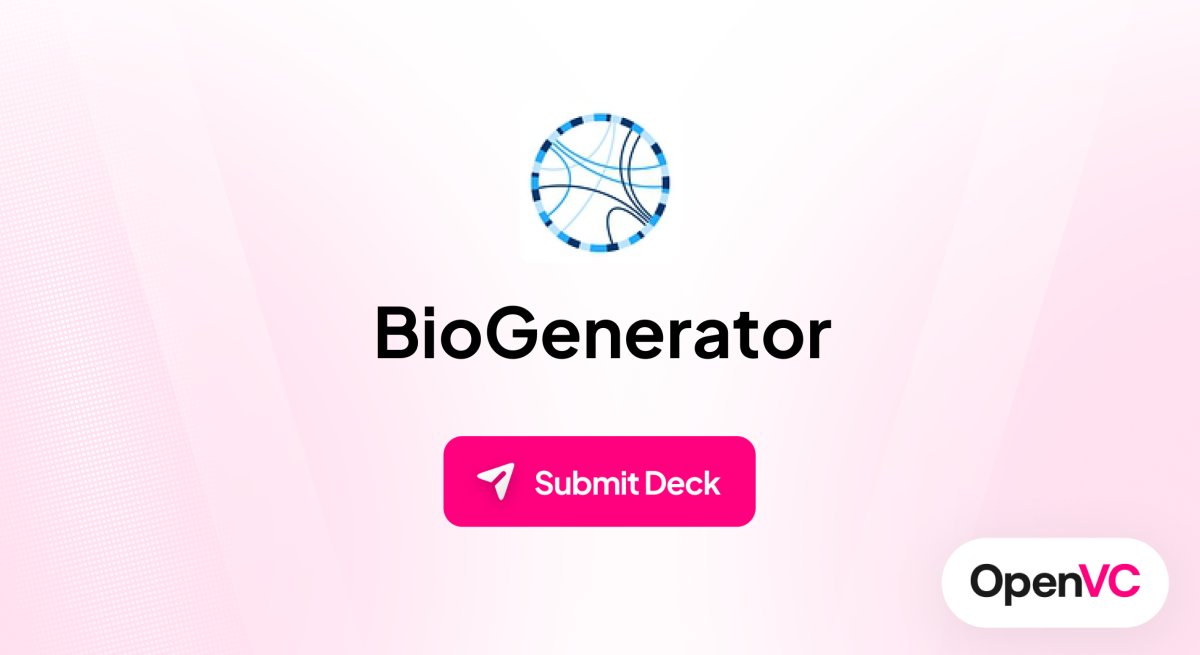 BioGenerator | Investor Profile, Funding Criteria & Team